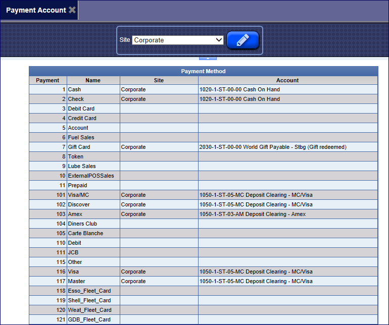 WashConnect WebHelp Version 1.7.4 > Home > Configuration > Accounting Interface > Payment ...